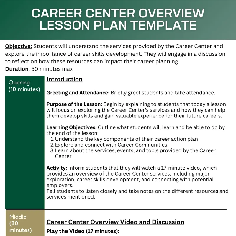 Career Center Overview Module Career Center